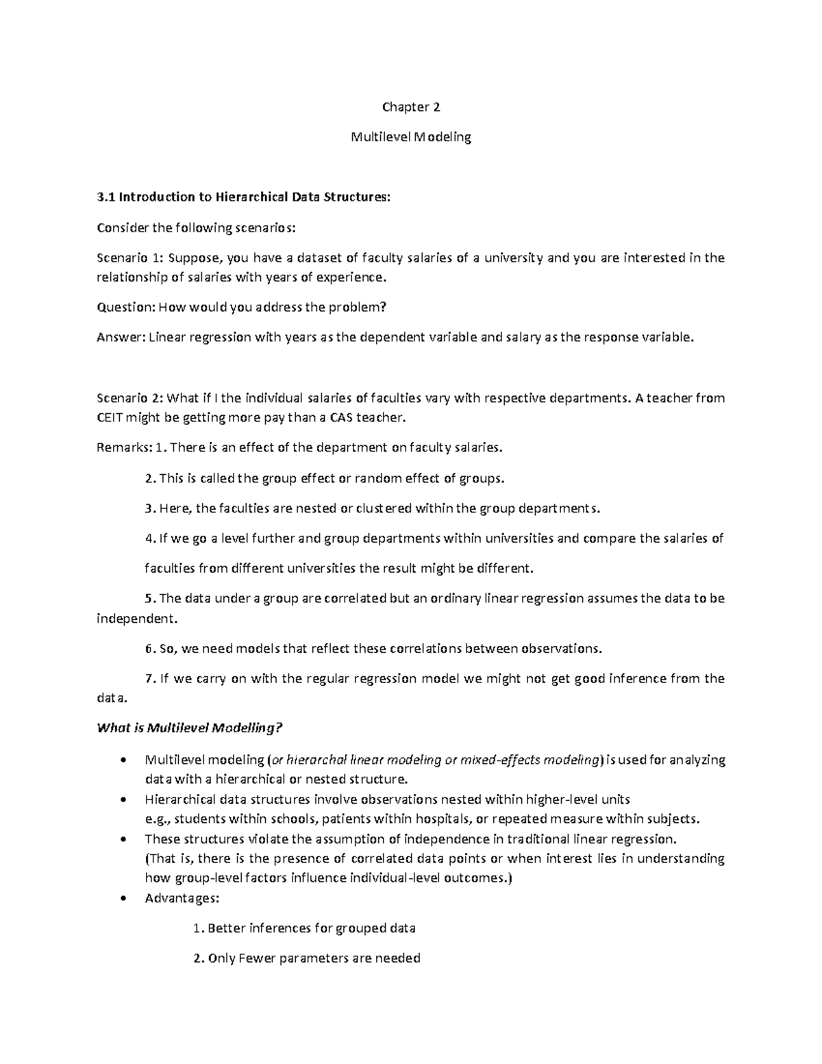 Unit 2 Multilevel modeling Intro - Chapter 2 Multilevel Modeling 3 ...