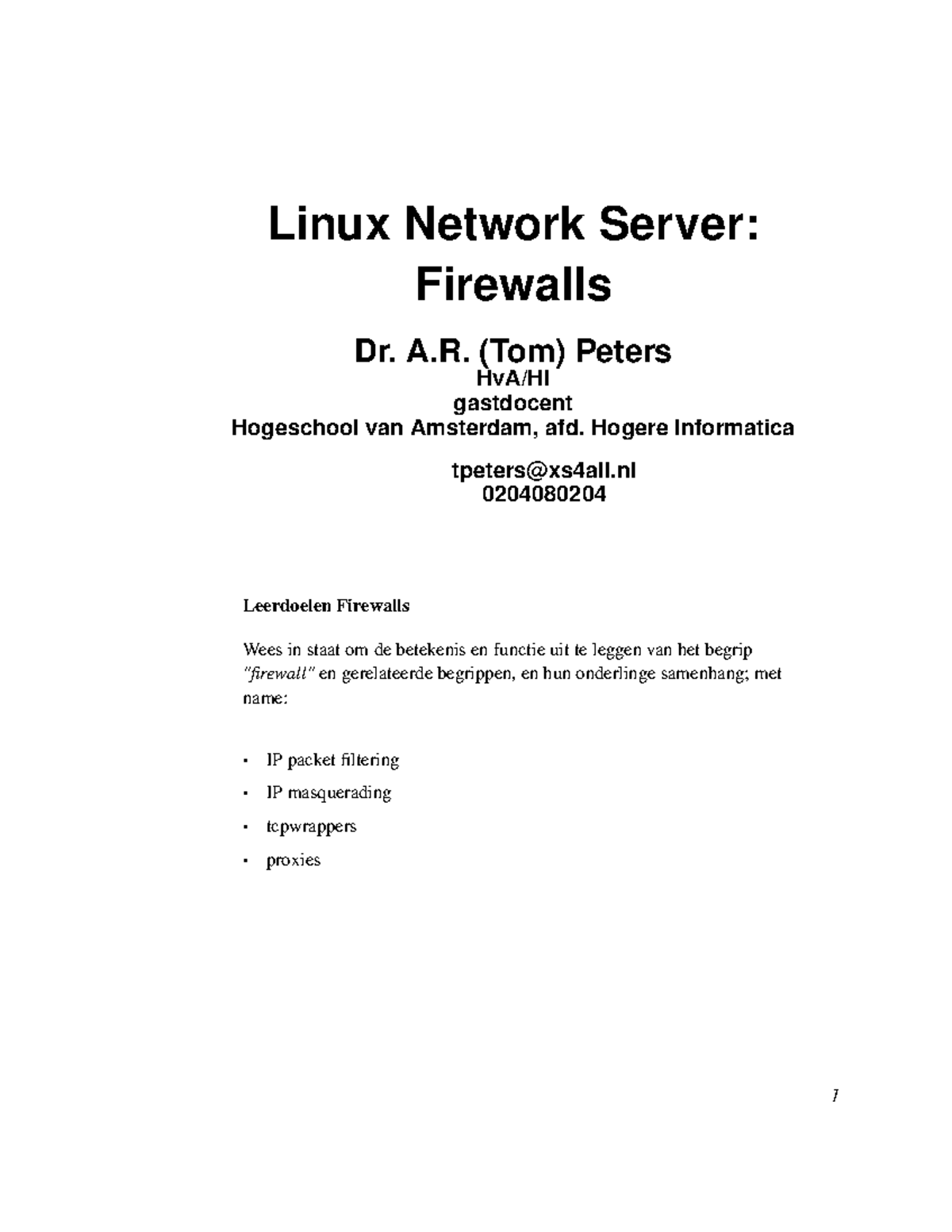Firewall - It is on networking - Linux Network Server: Firewalls Dr. A ...