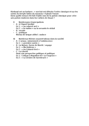 Explication Linéaire Ma boheme - Explication Linéaire Ma Bohème (RIMBAUD) INTRODUCTION Le XIX ...