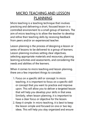 Different types of micro teaching techniques - Different types of micro ...