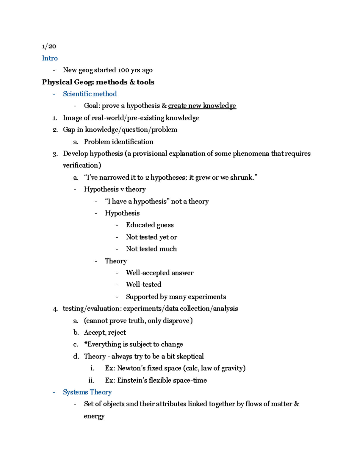GEOG Lecture 2 - detailed notes from in-person class - 1/ Intro - New ...