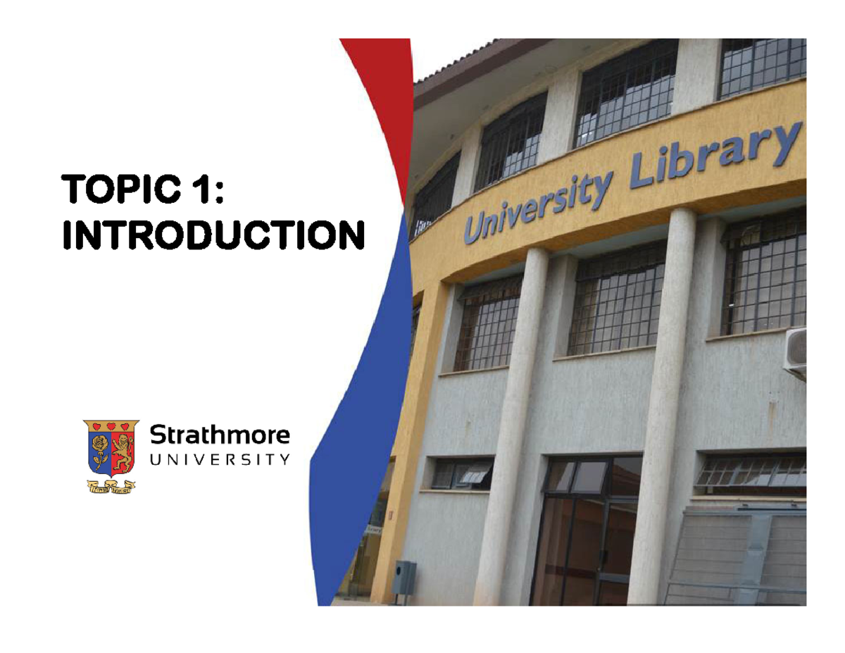 Topic 1 Introduction - TOPIC 1: INTRODUCTION INTRODUCTION: LEARNING OUTCOMES: Definition of ...