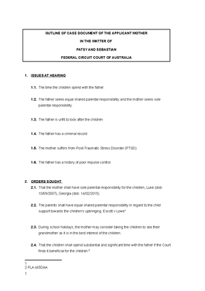 Outline Case Interim 0921V1 - Outline of Case Document (Interim Hearing ...