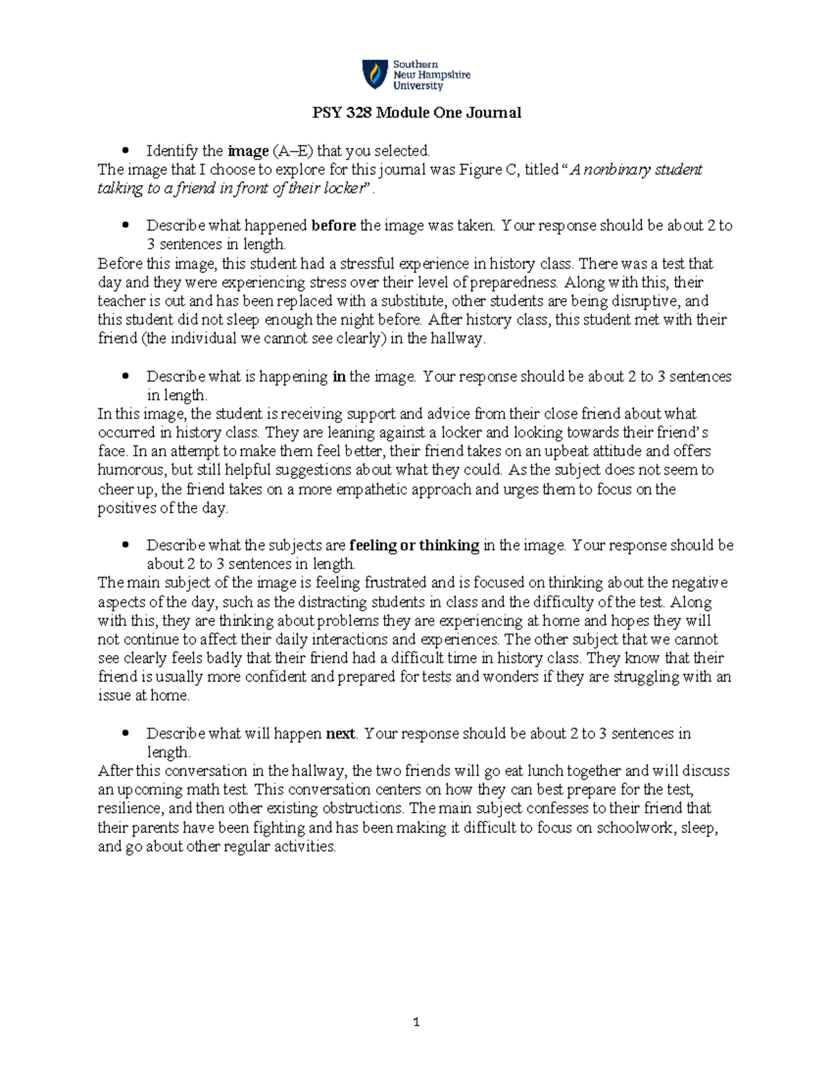 Module One Personality Image Journal - PSY 328 Module One Journal ...