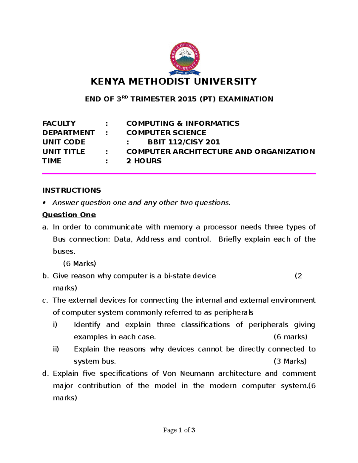 Computer Operating System I (CISY 300-BBIT 213-DBIT 125-DCIS 201) 3rd ...