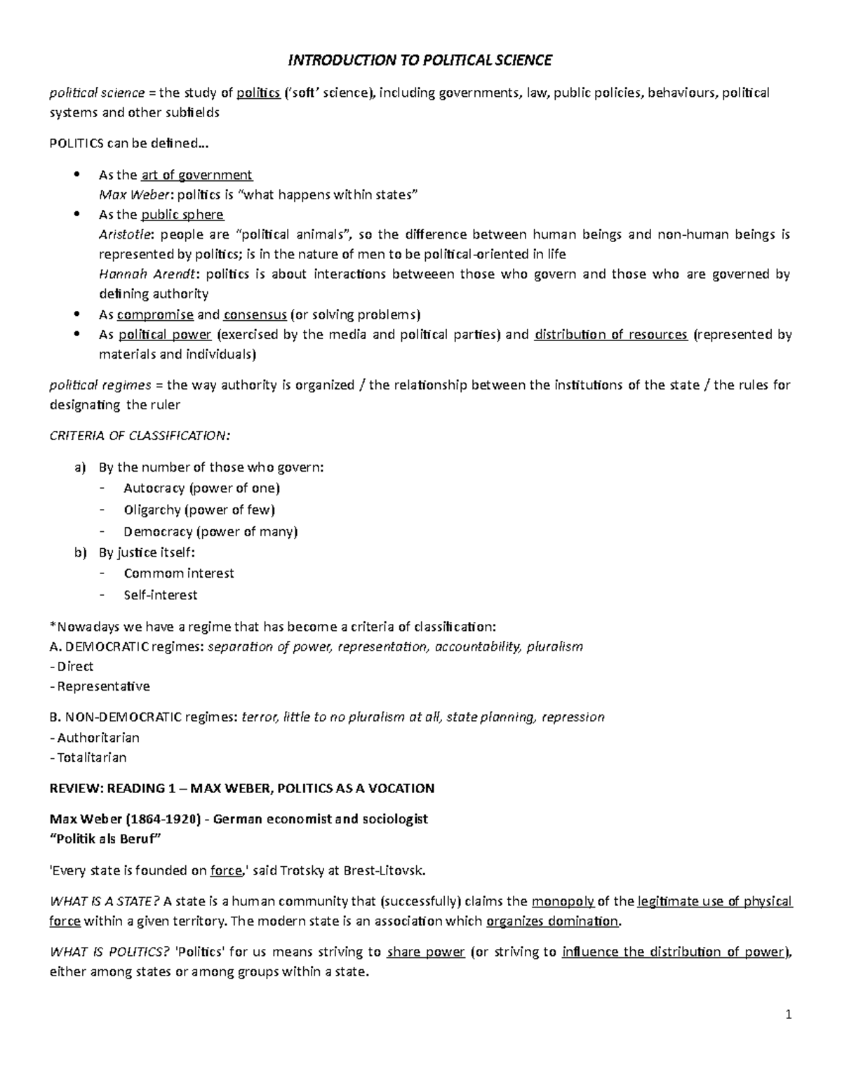 Introduction to Political Science - INTRODUCTION TO POLITICAL SCIENCE ...