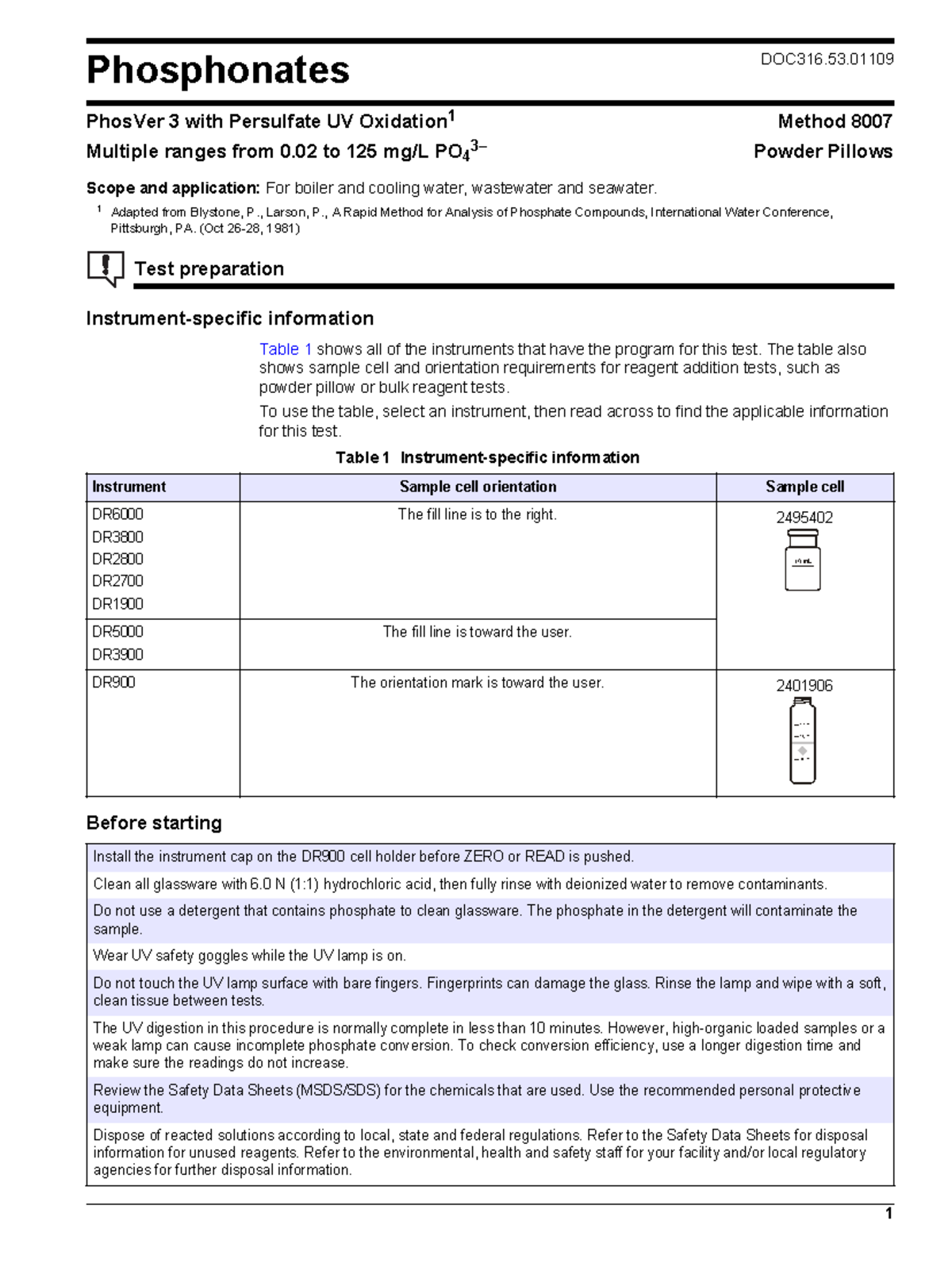 DOC316 - Metodo para deteccion de analito por HACH - Phosphonates ...