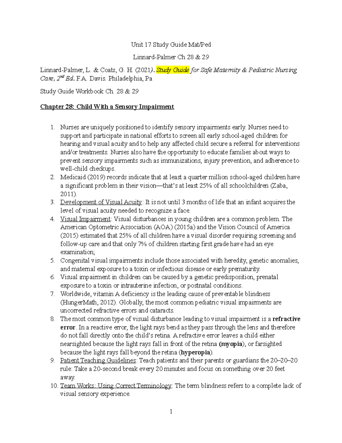 Unit+17+Study+Guide+Mat - Unit 17 Study Guide Mat/Ped Linnard-Palmer Ch ...
