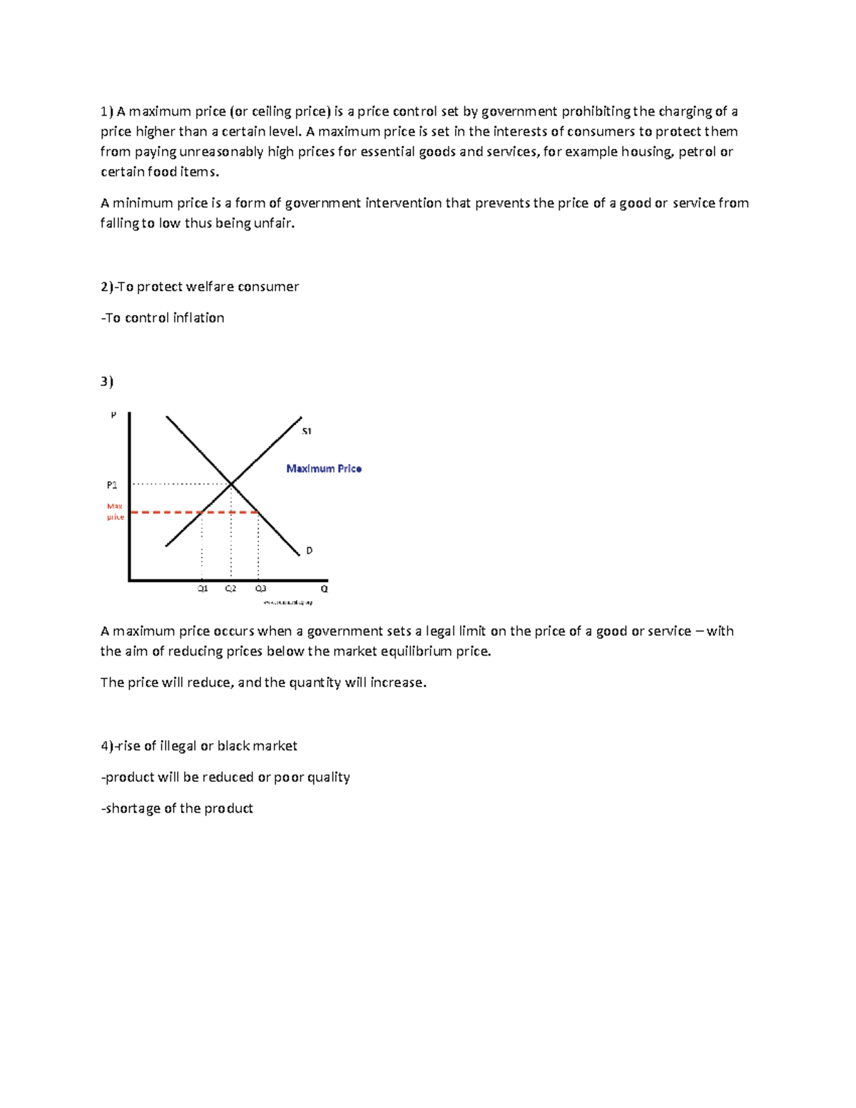 Individual case study minimum and maximum price - A maximum price (or ...