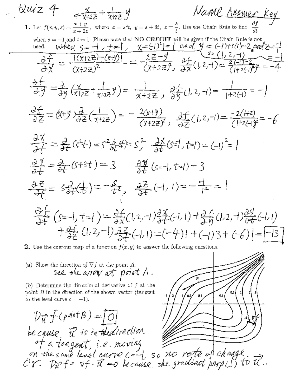 Calc III Quiz4 Ans - n/a - MATH-221 - Studocu