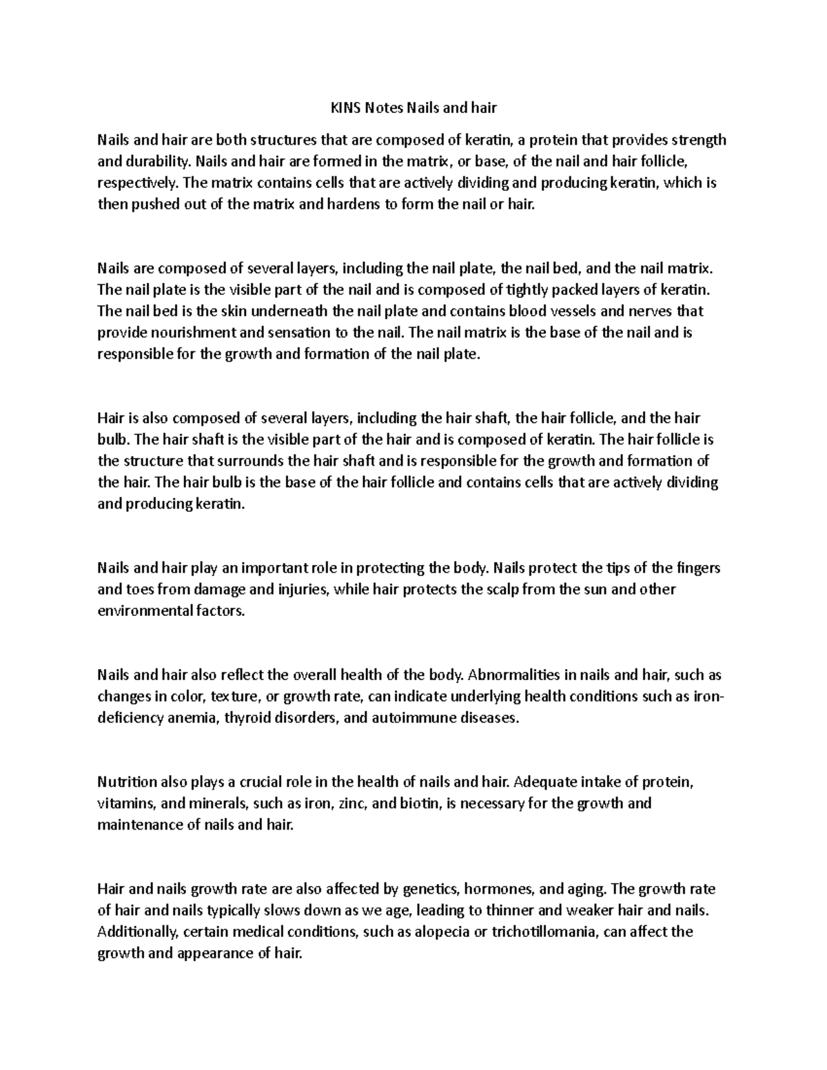 KINS Notes Nails and hair - KINS Notes Nails and hair Nails and hair ...