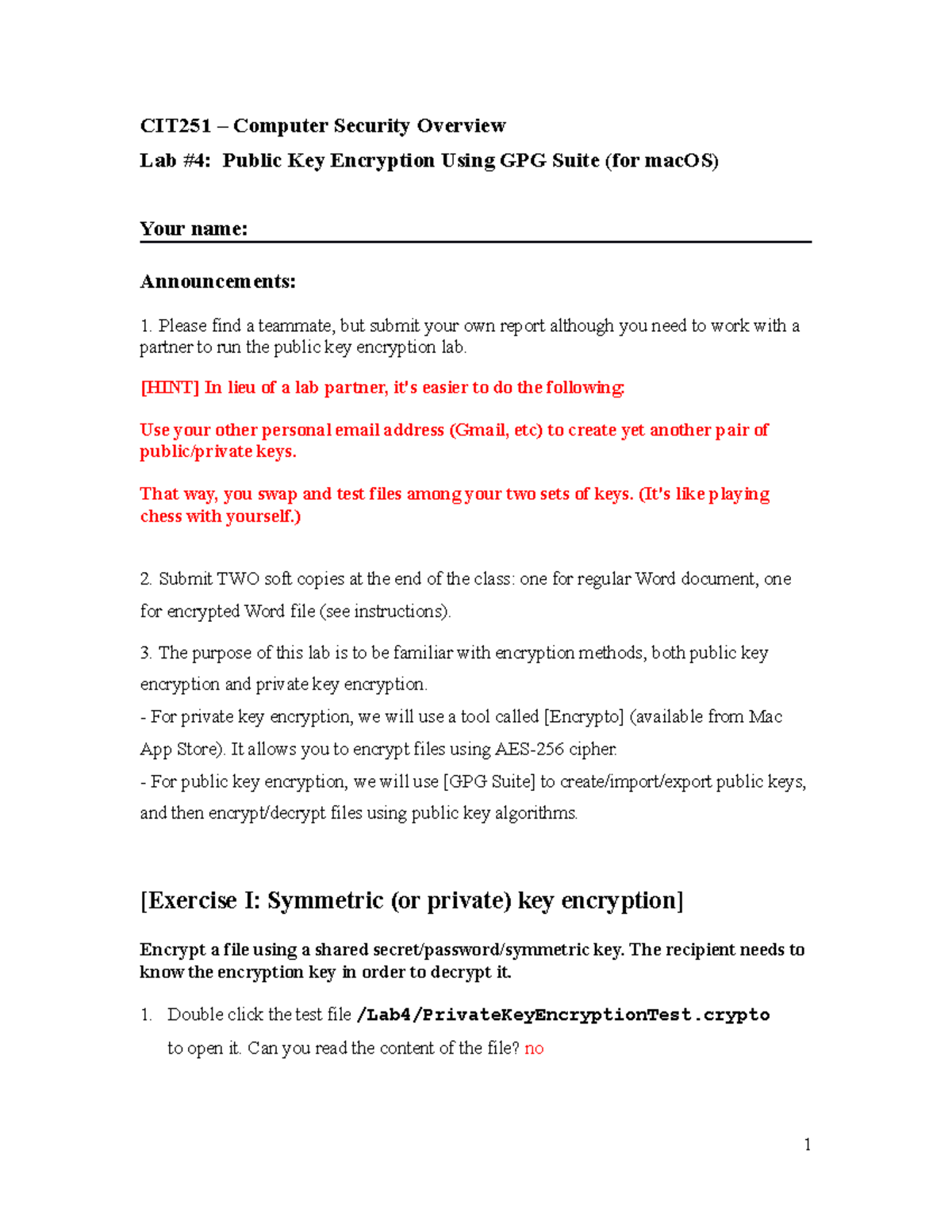 Vagnone Unencrypted Lab 4 Cit251 Computer Security Overview Lab 4 Public Key Encryption