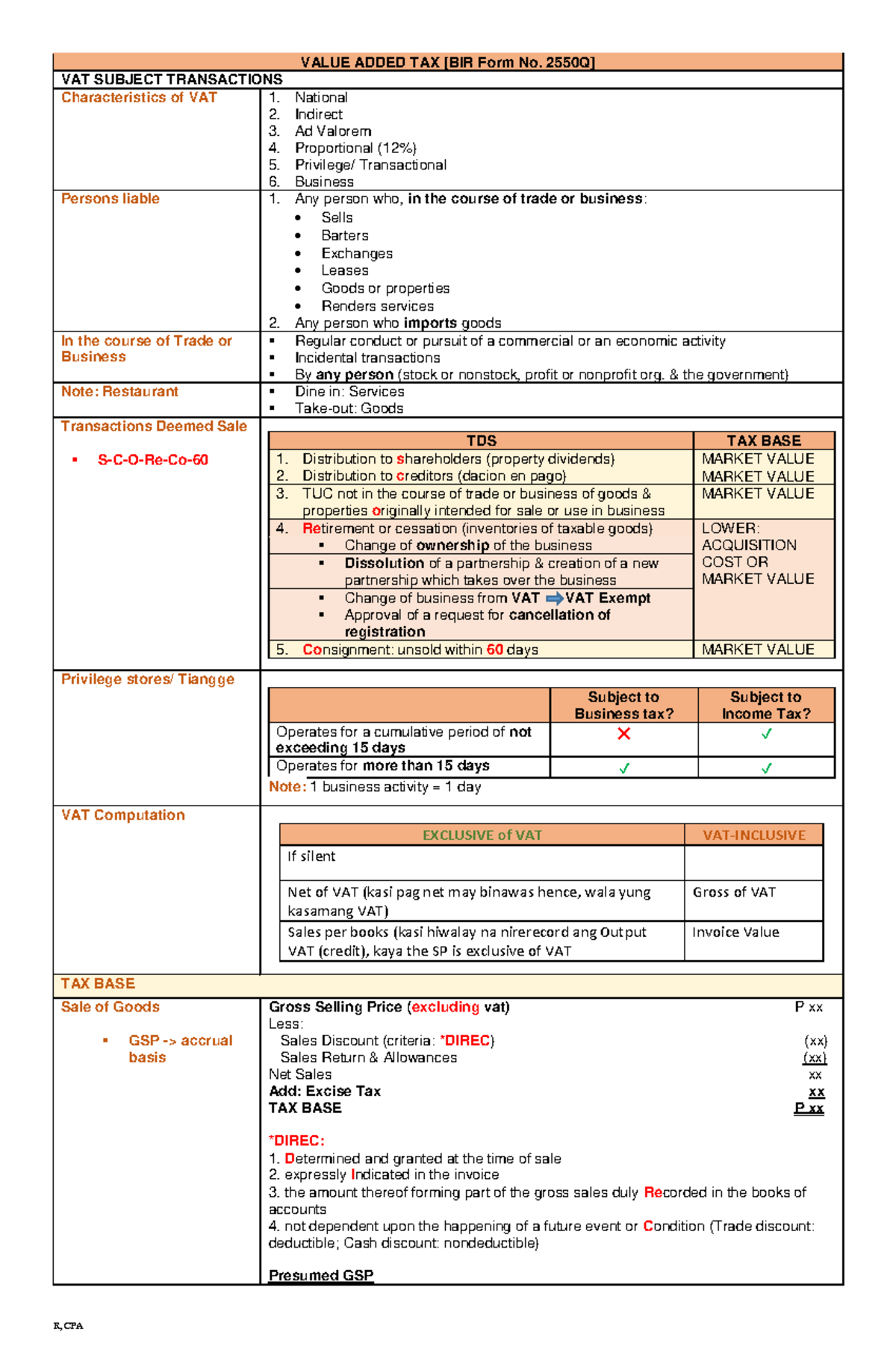 (2) Quick Notes Business Tax - VALUE ADDED TAX [BIR Form No. 2550Q] VAT ...