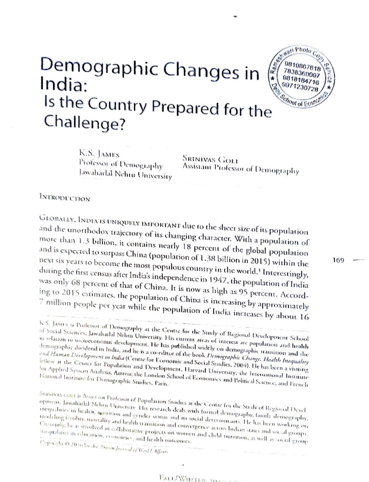 Unit 2 reading 1 - notes lecture recording material - Indian Economy ...