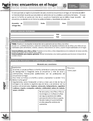 Planeación encuentros en el hogar practica 1. acción 1 - Para dar ...