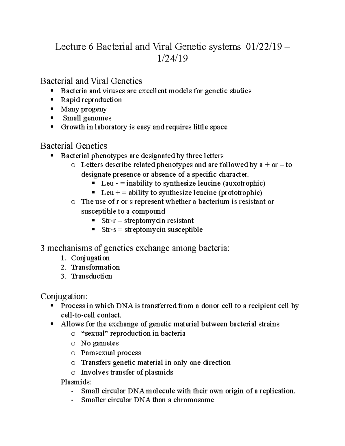 Lecture 6 Bacterial and Viral Genetic systems 01 - Lecture 6 Bacterial ...