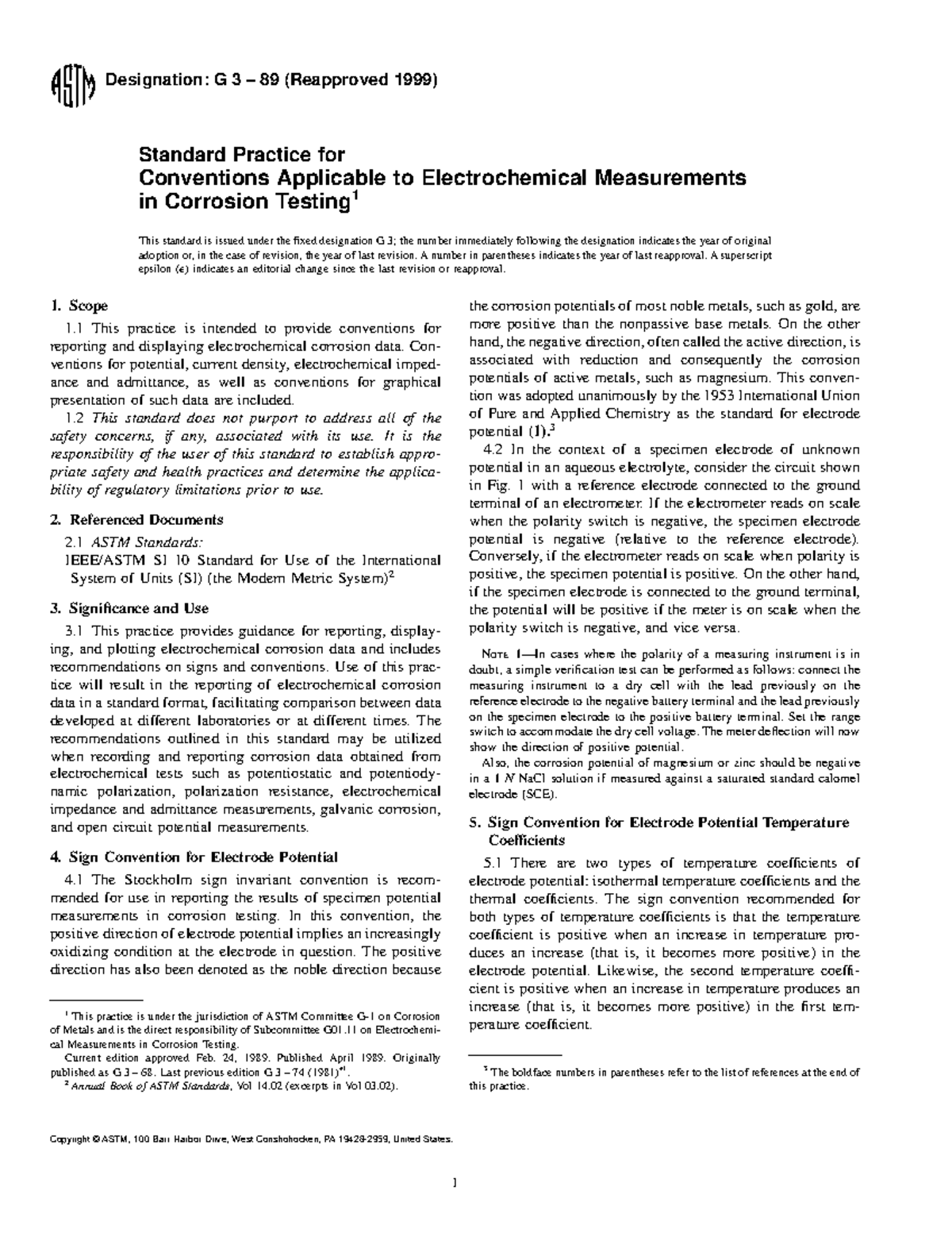 norma astm g3 5 - Designation: G 3 – 89 (Reapproved 1999) Standard ...