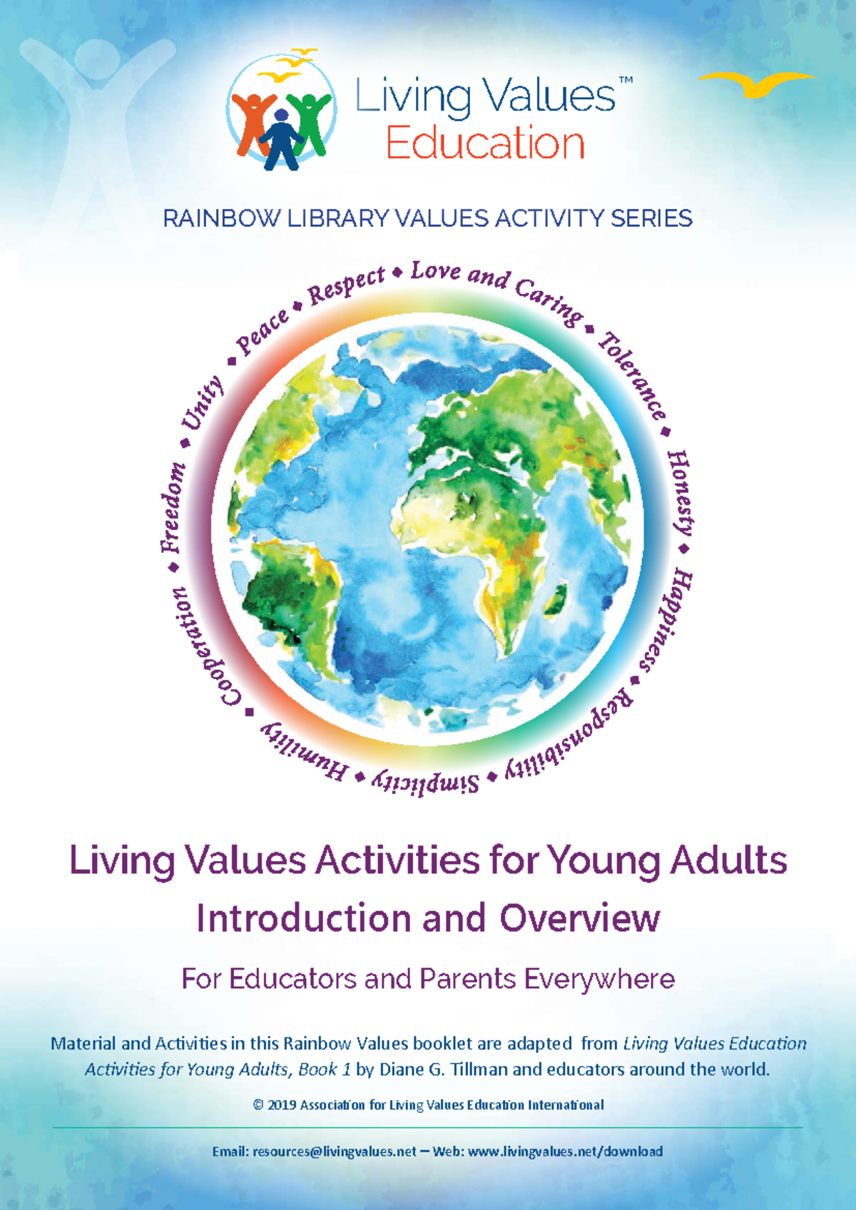 Living Values Education Rainbow Booklet Activities for Young Adults ...
