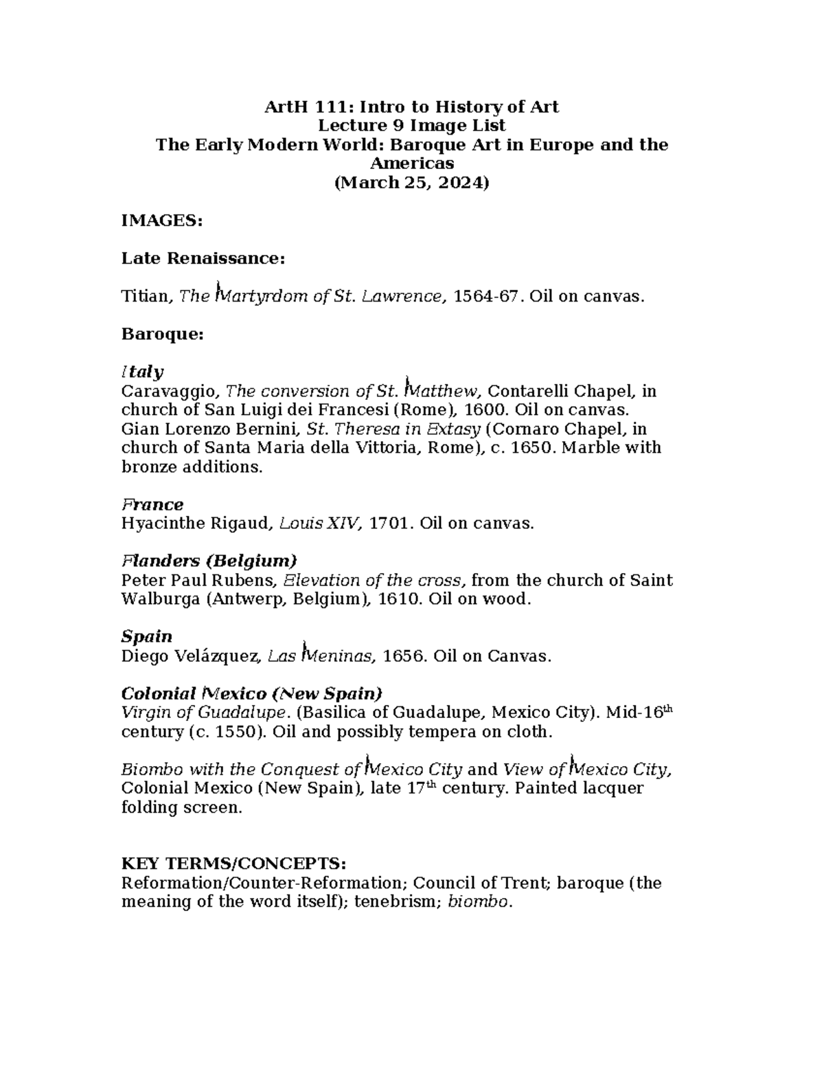 Lecture 9 image list - ArtH 111: Intro to History of Art Lecture 9 ...