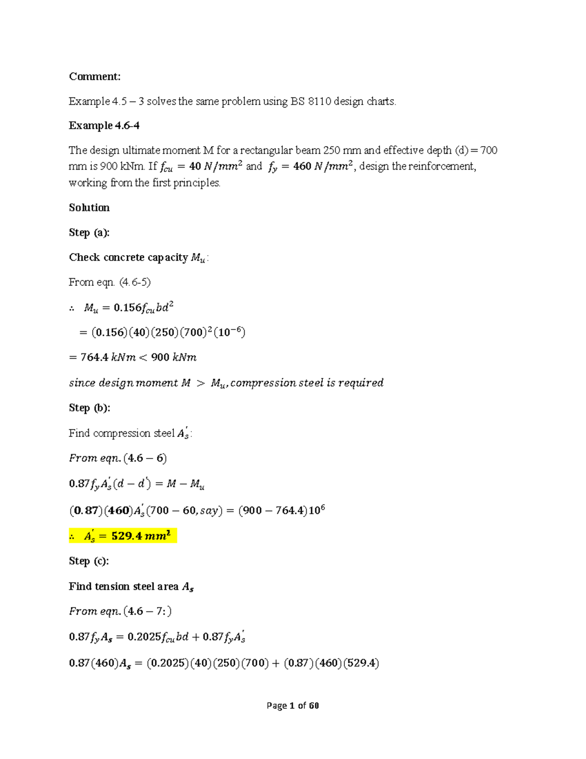 Complementary Notes to Concrete Design (Repaired).docx 1 lecture on 27 ...