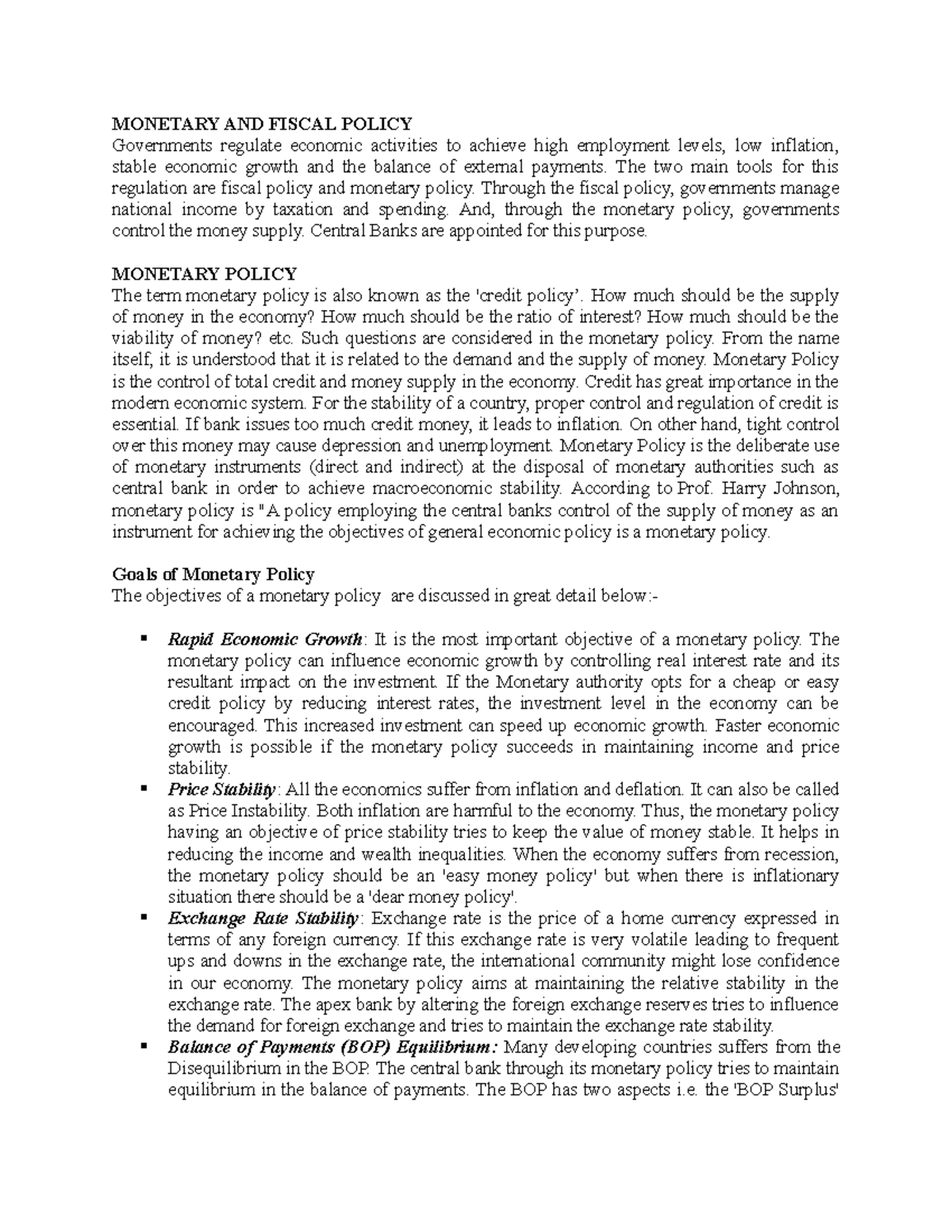BECO 102 Monetary AND Fiscal Policy MONETARY AND FISCAL POLICY beco-102-monetary-and-fiscal-policy-monetary-and-fiscal-policy