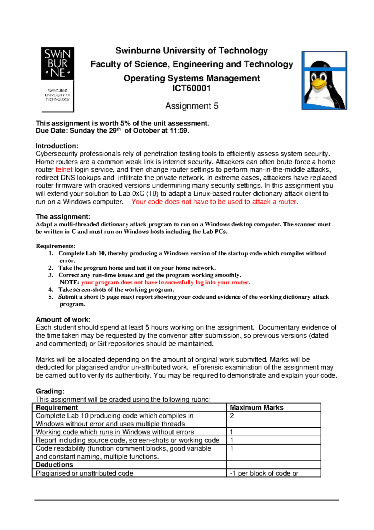 ICT60001 Assignment 5-23 - Swinburne University of Technology Faculty of Science, Engineering ...
