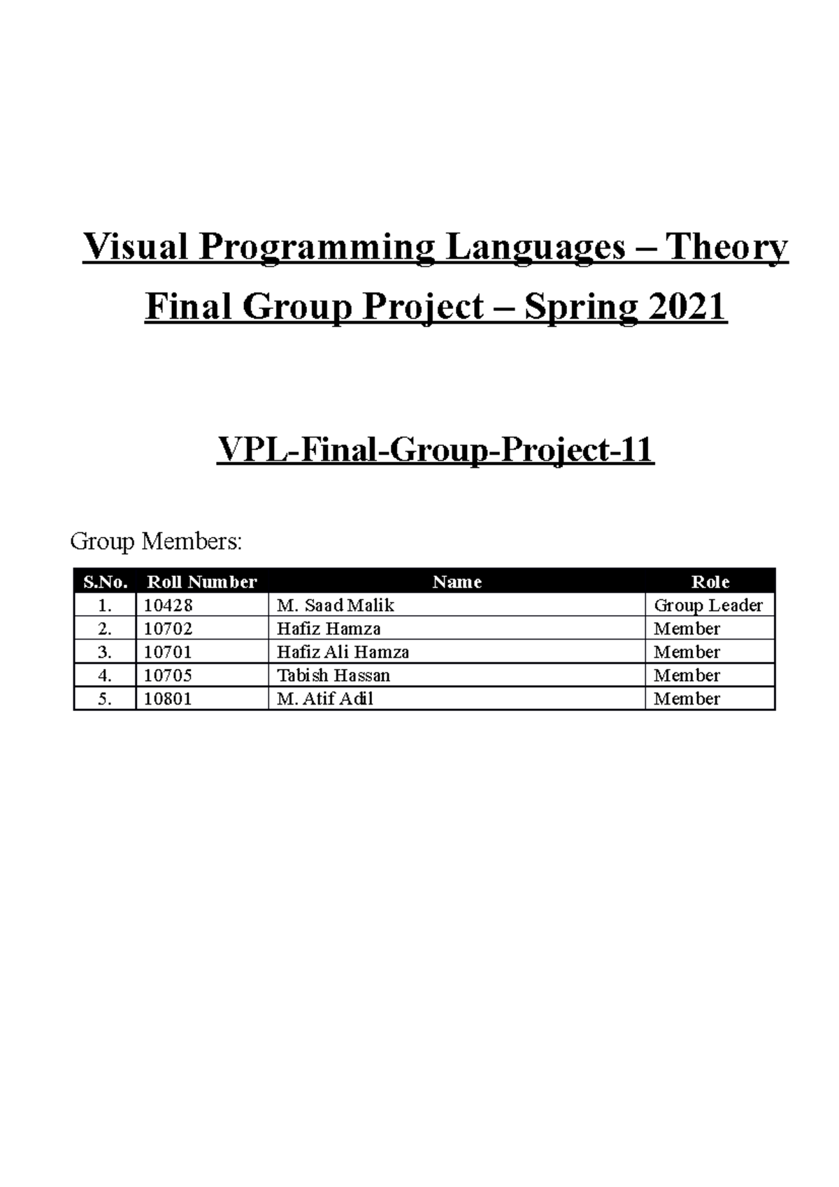VPL Final Group Project 11 Proposal - Visual Programming Languages – Theory Final Group Project ...