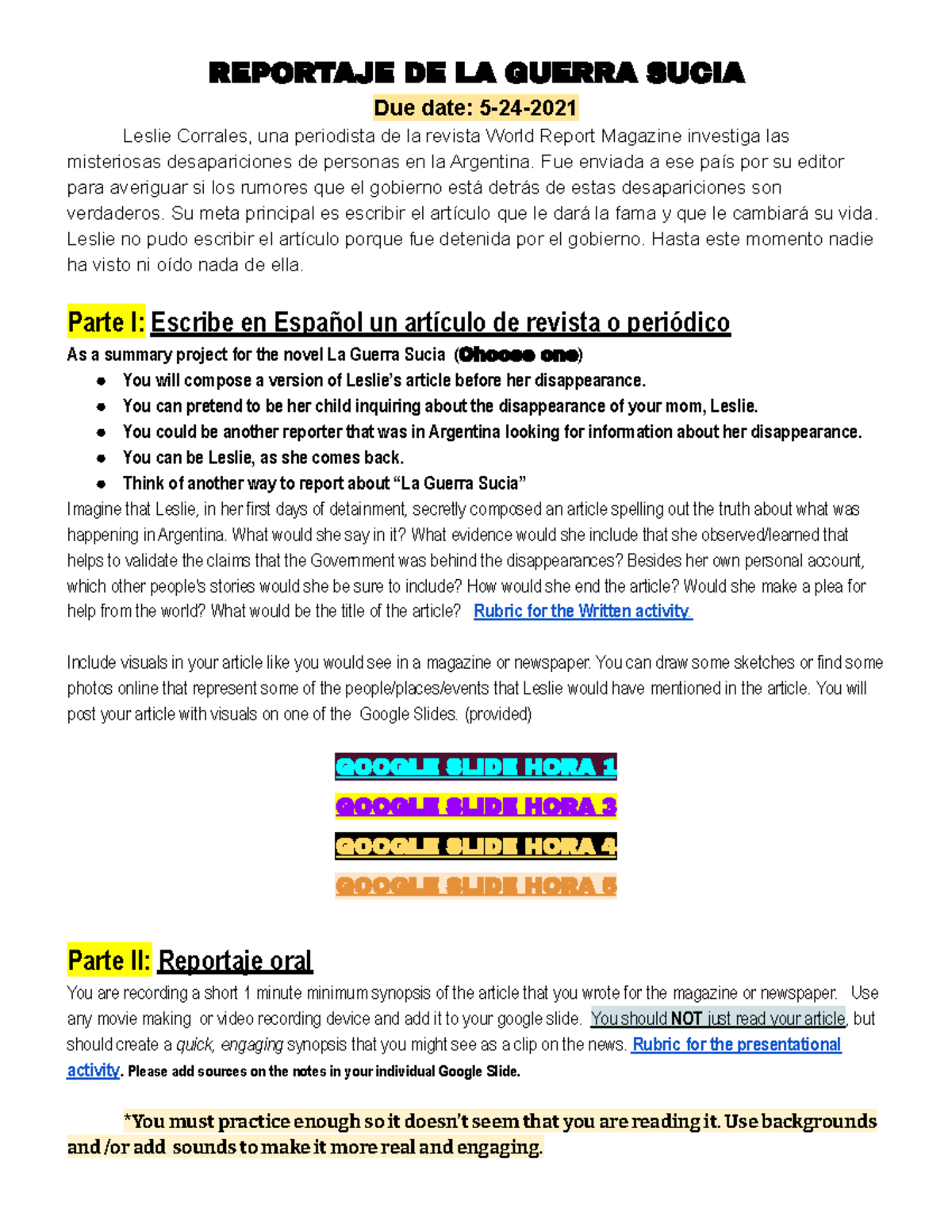 GS Reportaje y artículo Final Activity (20-21) - REPORTAJE DE LA GUERRA ...