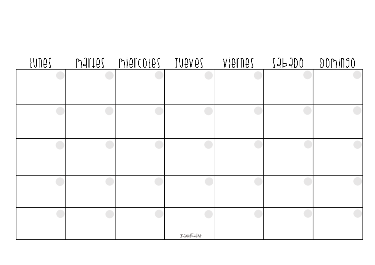 Calendarios b-n - calendario adelante - español - Lunes Martes ...