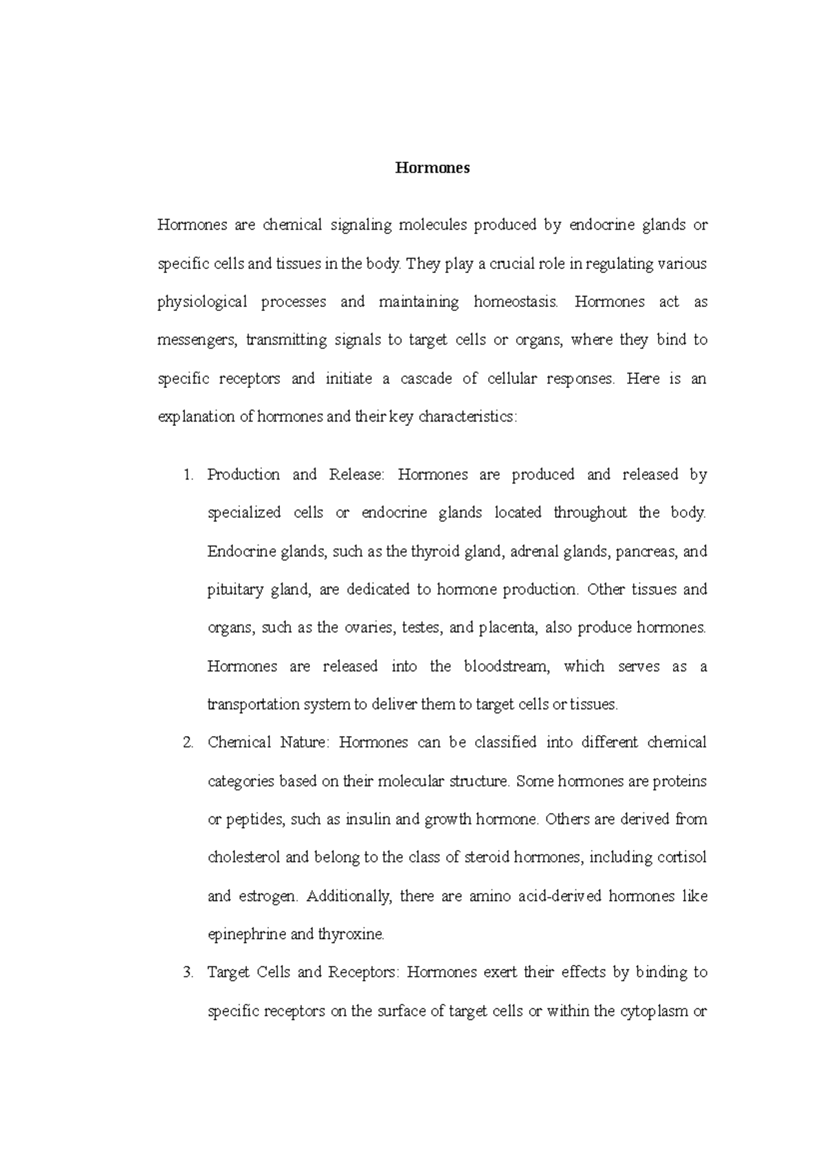 Hormones Hormones Hormones Are Chemical Signaling Molecules Produced