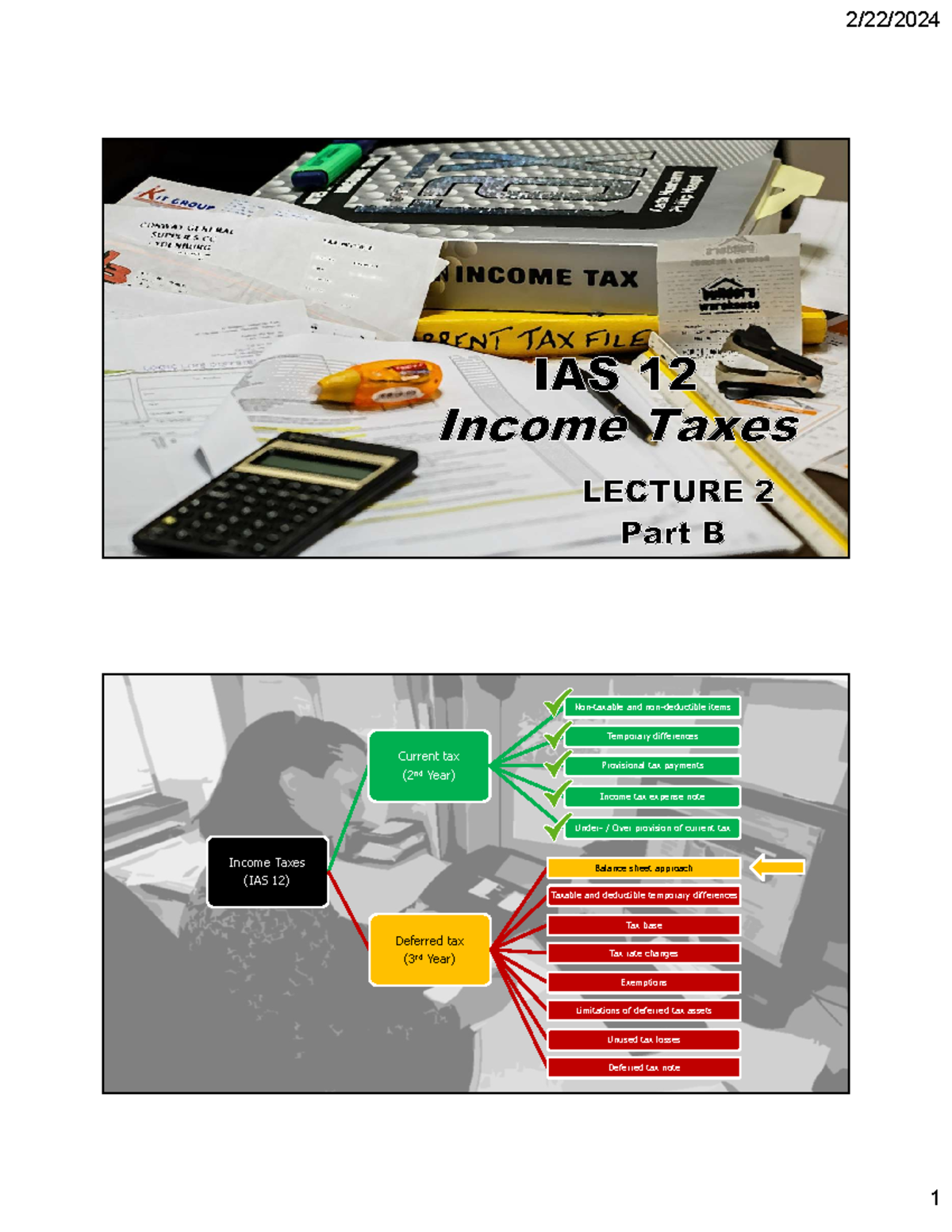 2b IAS 12 Income Taxes - Lecture 2 Part B slides 2024 - ####### Income Taxes ####### (IAS 12 ...