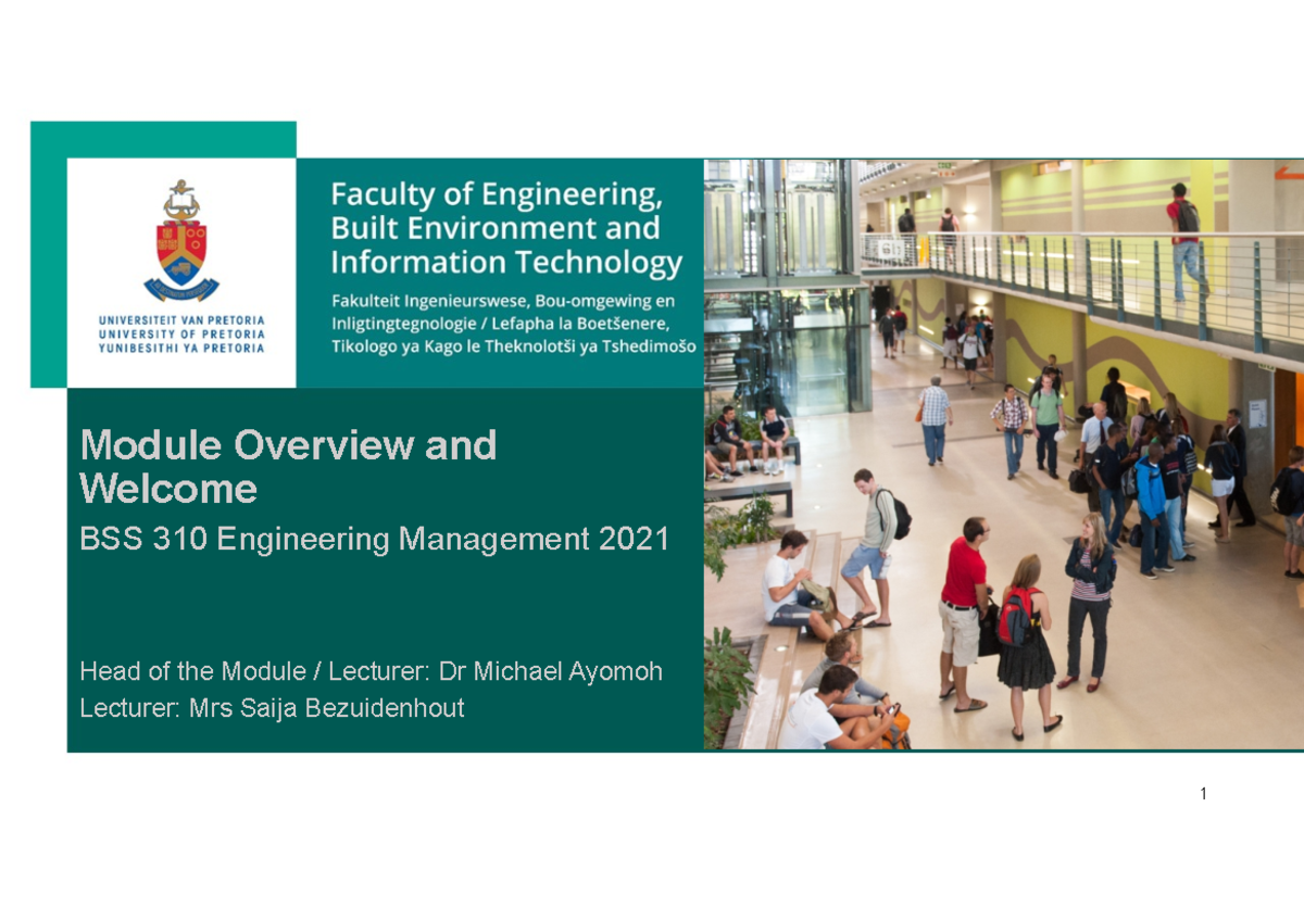 Unit 0 - Module Overview and Welcome PDF - Module Overview and Welcome BSS 310 Engineering - Studocu