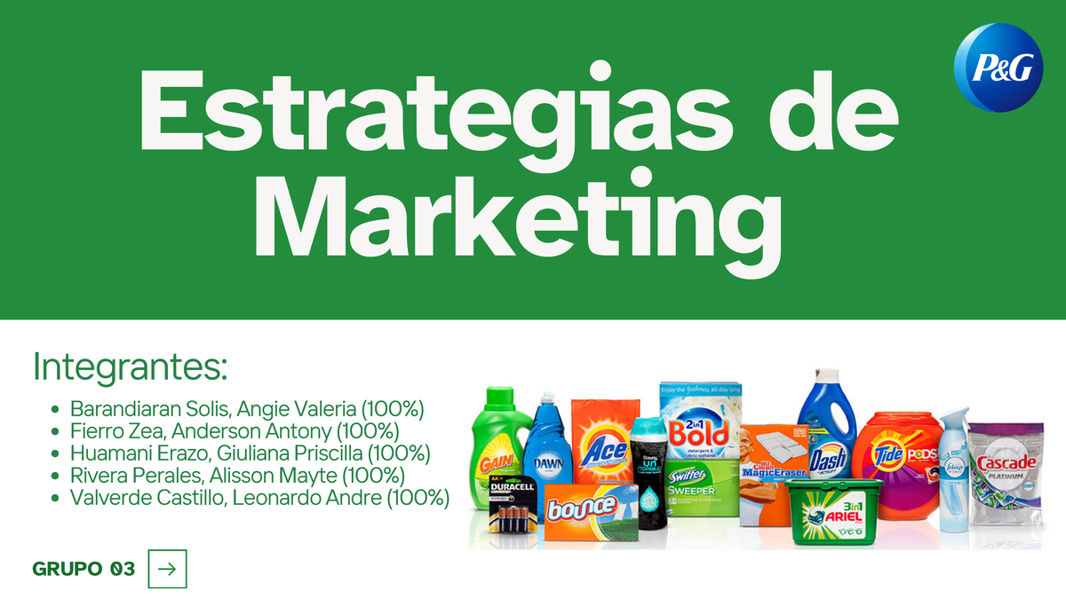 G3 Ariel b mkt - Dinamica P&G - Estrategias de Marketing GRUPO 03 ...