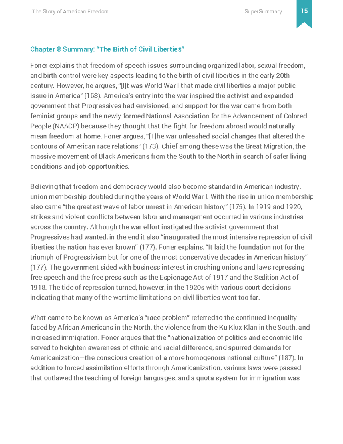 The Story of American Freedom - Super Summary Study Guide 2 16 ...