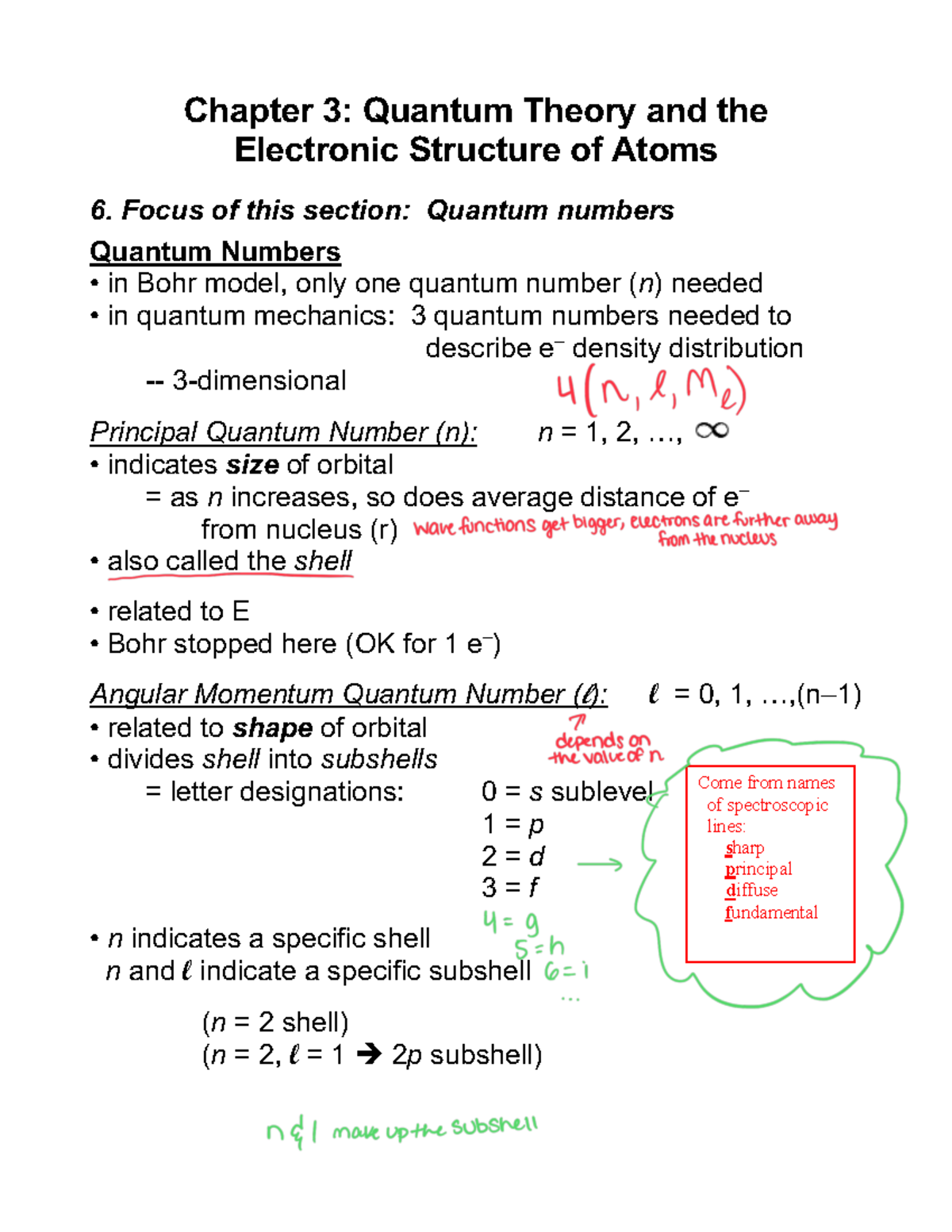Ch 3.6. Quantum mechanics-quantum numbers - Chapter 3: Quantum Theory ...