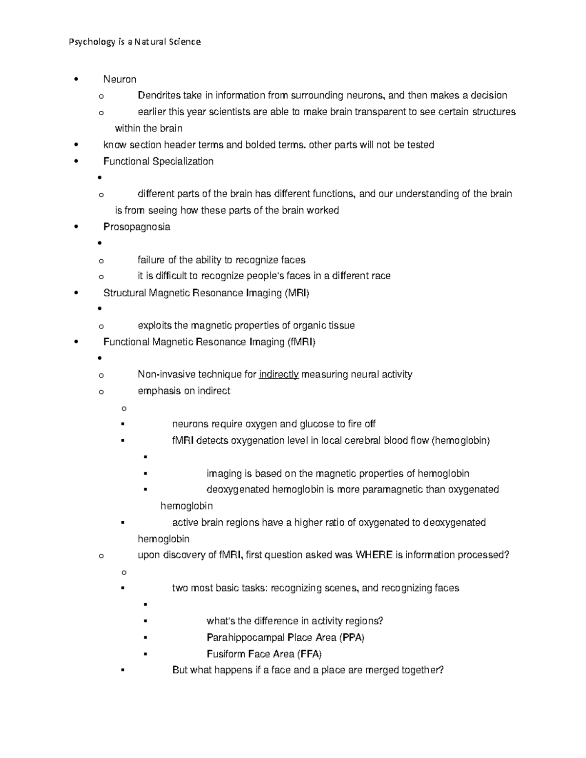 Notes on Psychology as a Natural Science - Psychology is a Natural ...