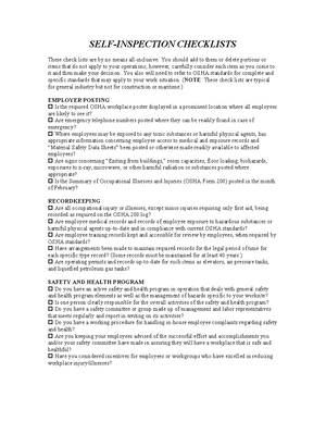 Safety Inspection Checklist v1 - Safety Inspection Checklist Building ...