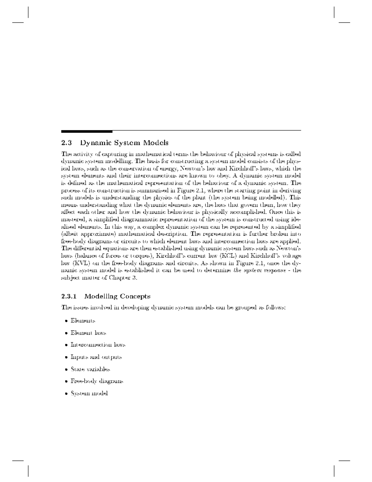 Controls handout 2 - Notes - 2 Dynamic System Models The activity of ...