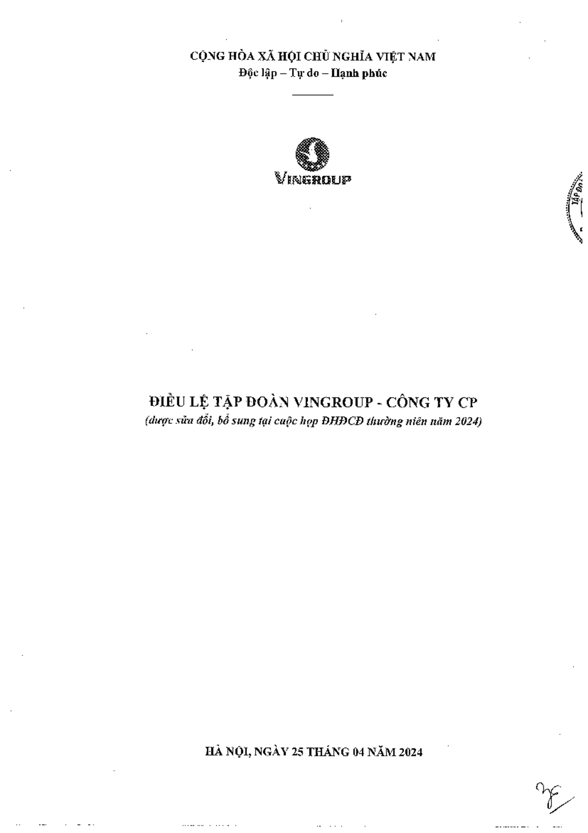 Dieu le Tap doan Vingroup 25042024 - Quản lý và phân tích dữ liệu khoa ...