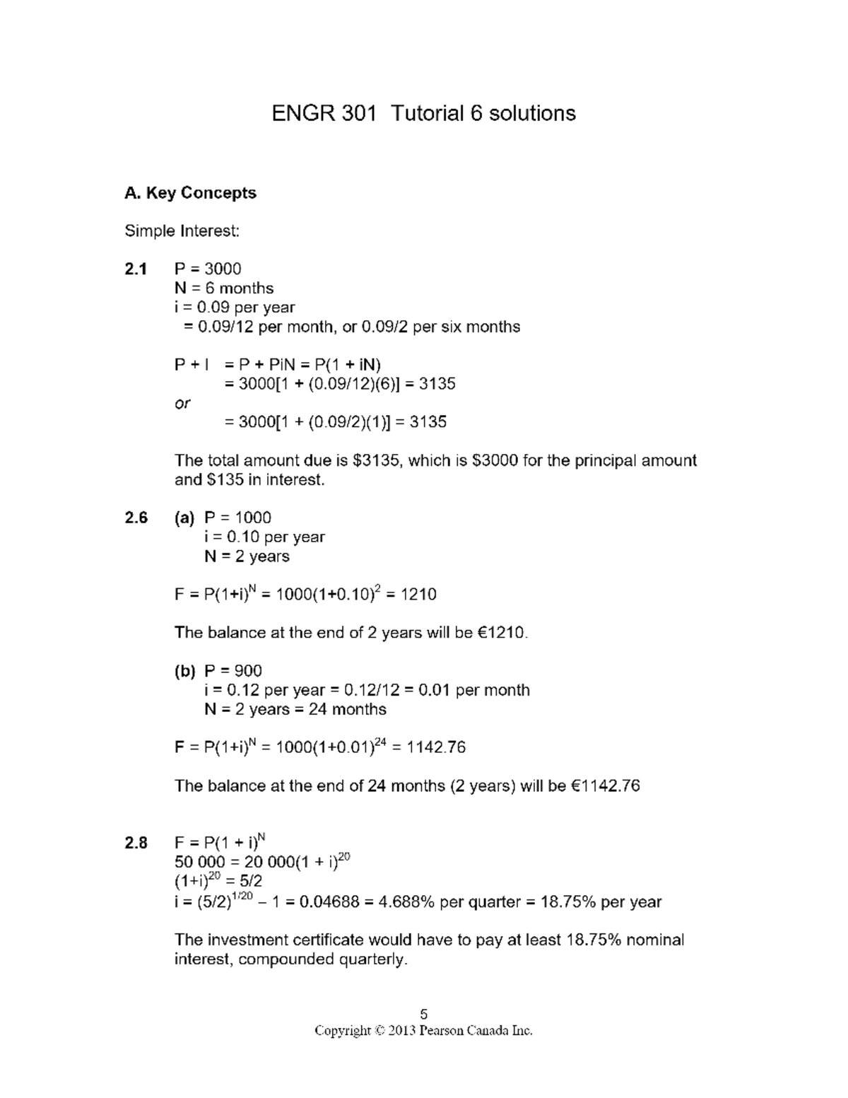 1.1 Time value of money-Solution - ENGR 301 - Studocu