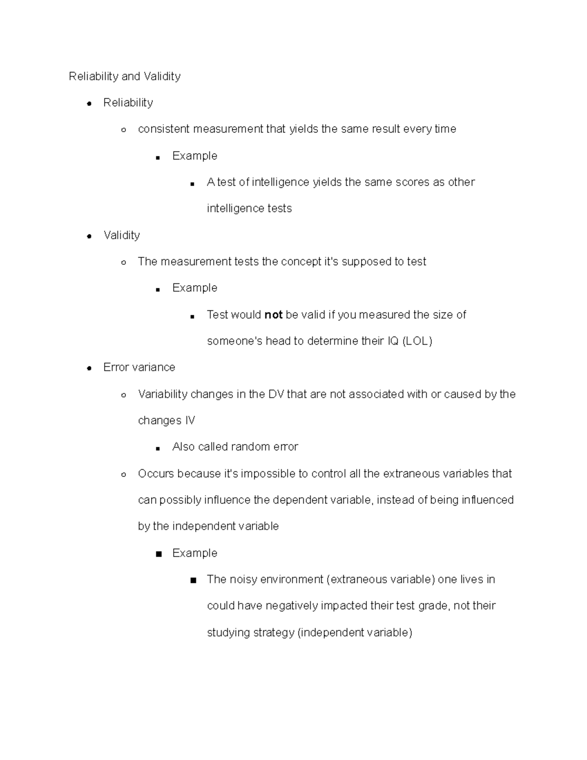 Experimental Variables and Validity - Reliability and Validity ...