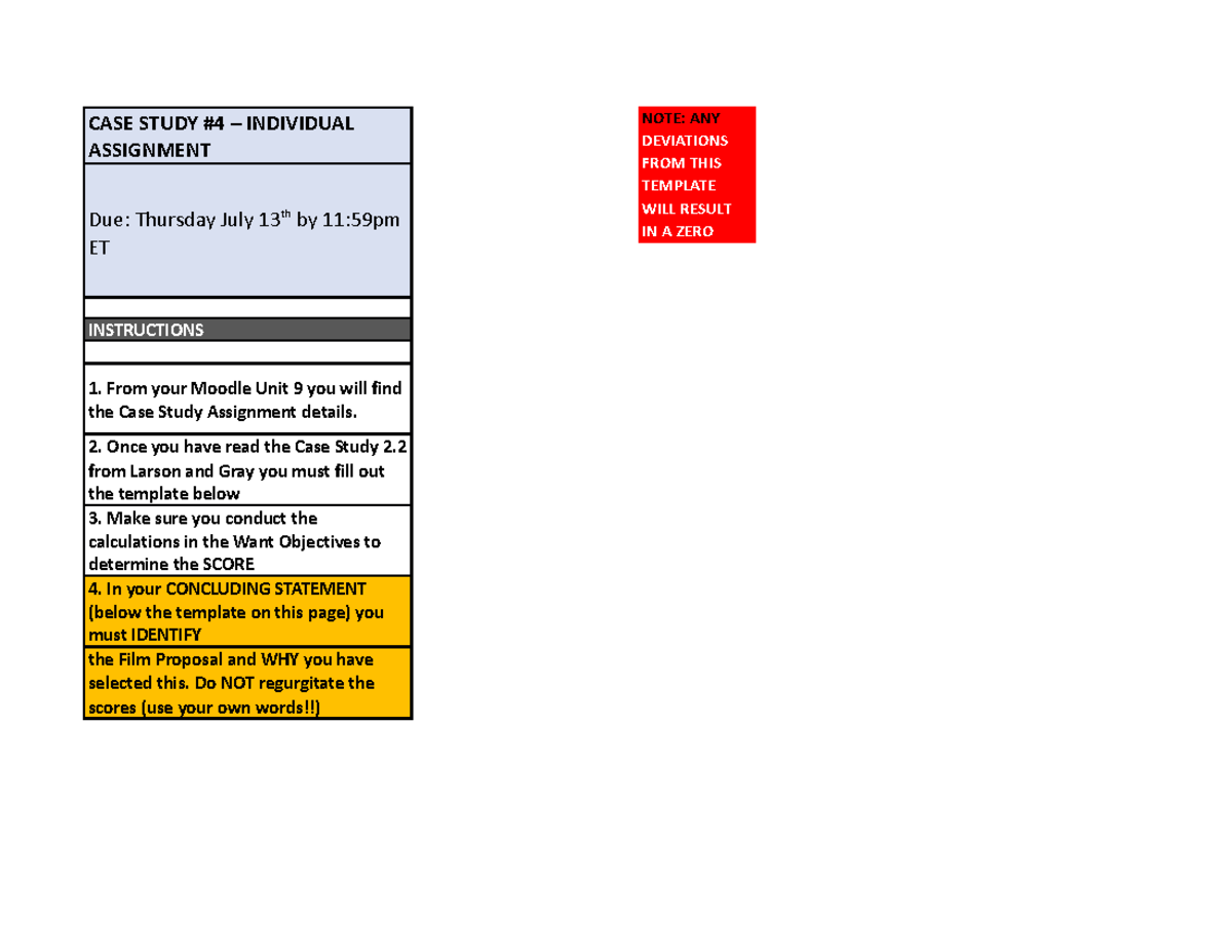 Download THIS First CASE Study #4 Template - CASE STUDY #4 – INDIVIDUAL ...
