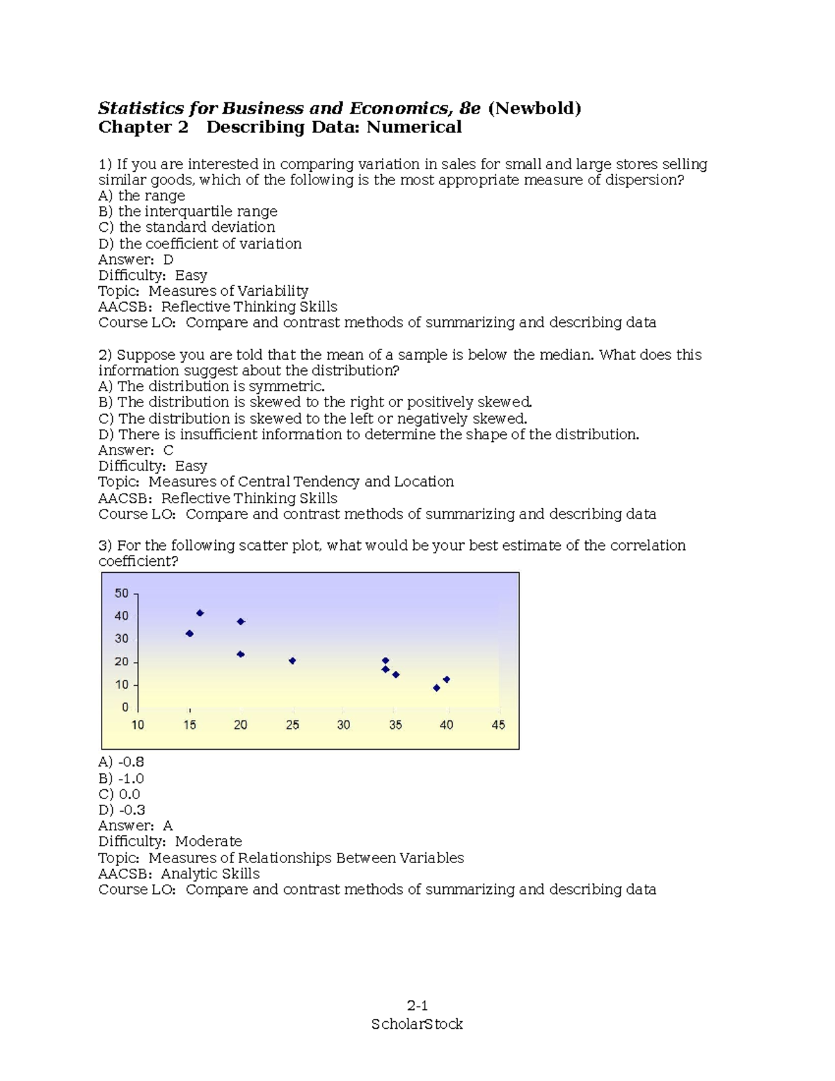 2629 1 - CH 1 - Statistics for Business and Economics, 8e (Newbold ...