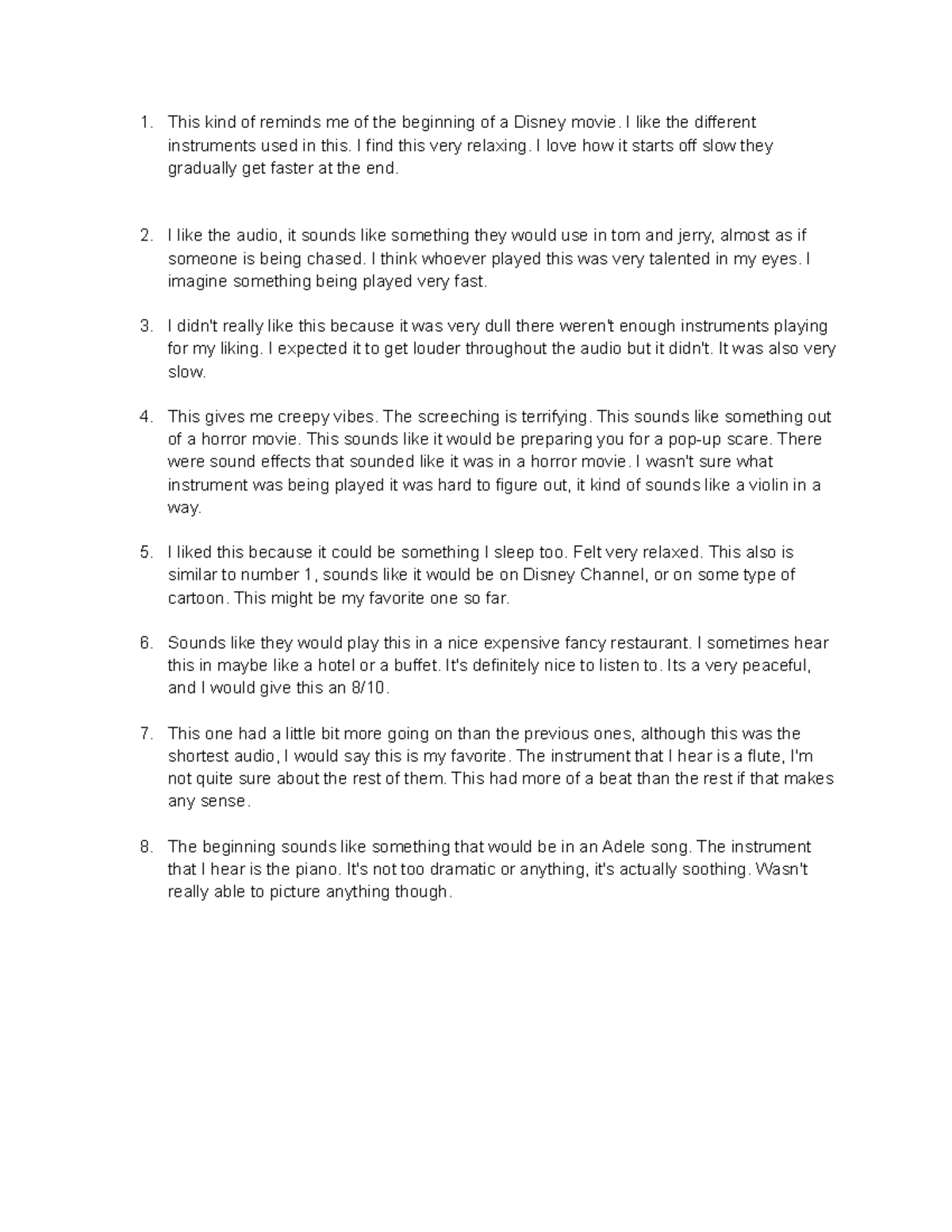 Musical Assignment IH - This kind of reminds me of the beginning of a ...