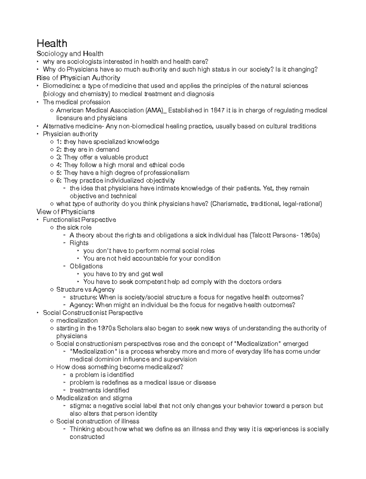 Lecture 18 Health - SOC 1001 - the U of M - Studocu