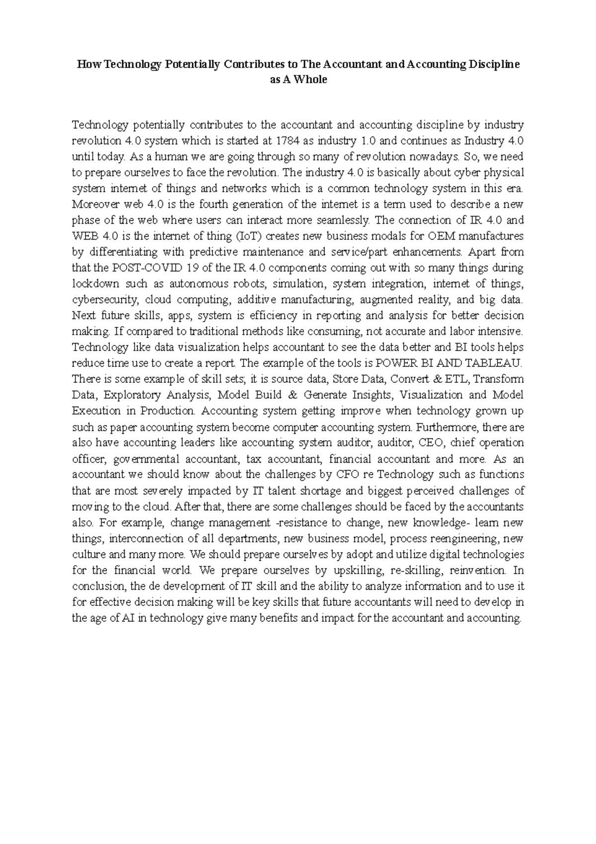 How Technology Patentially Contributes To The Accountant And Accounting ...