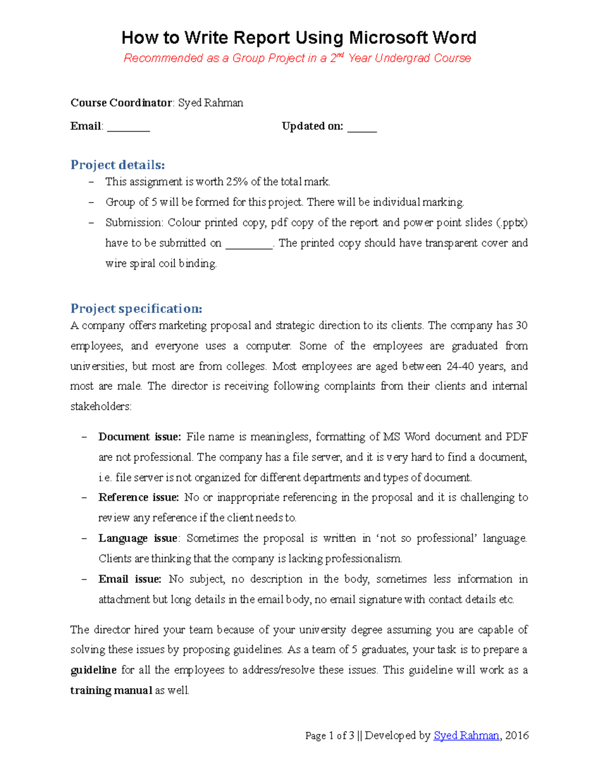 Howtowriteareport-Assignmenttemplate - How to Write Report Using ...