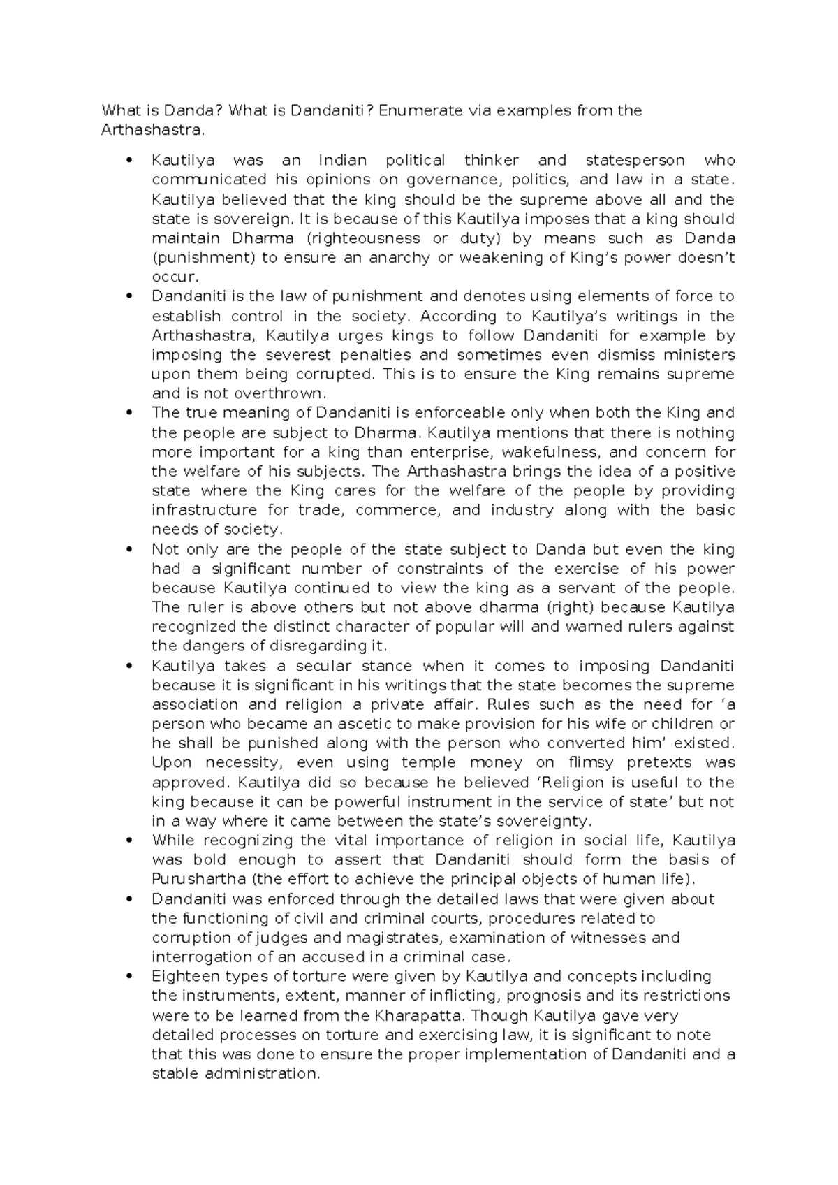 What is Danda - Kautilya was an Indian political thinker and ...