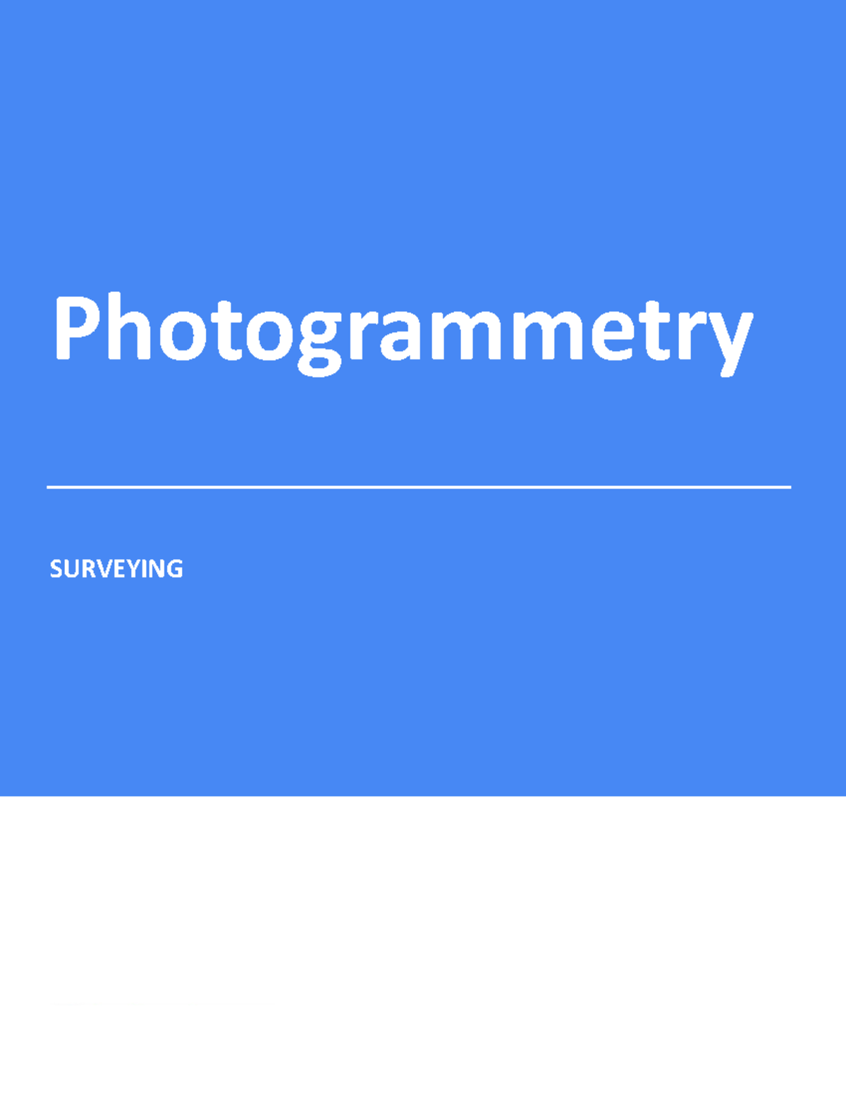 Photogrammetry - Triangulation - network- Signals. Baseline -choices extension of base lines ...