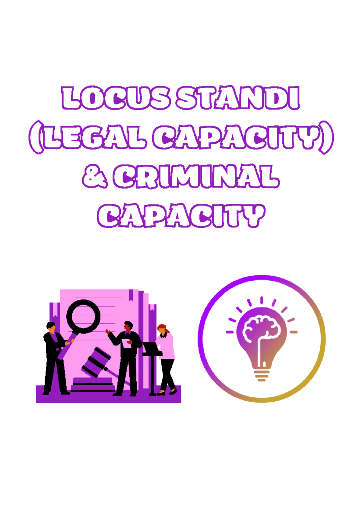 Locus Standi & Criminal Capacity - LOCUS STANDI (LEGAL CAPACITY ...